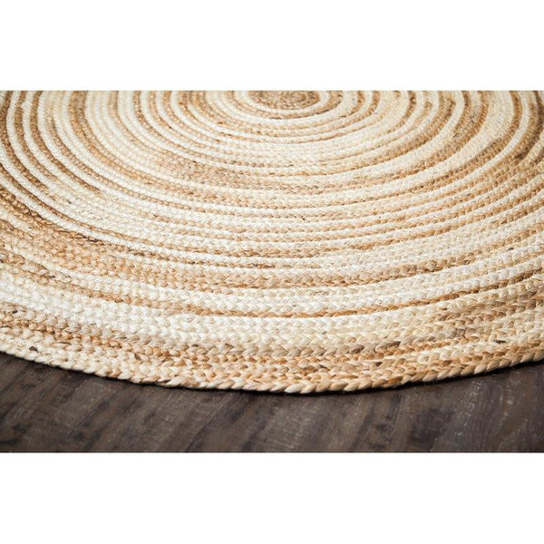 Natural Fiber Pattern Handwoven Round Jute Rug for Bedroom & Kids Room